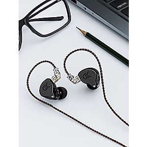 erjigo Earphone, Customized Comfort, GK-GS10Earbuds, 4BA+1DD Configuration, Noise-canceling Headphone, HiFi Sports&Fitness Headphones (Silver with Microphone)