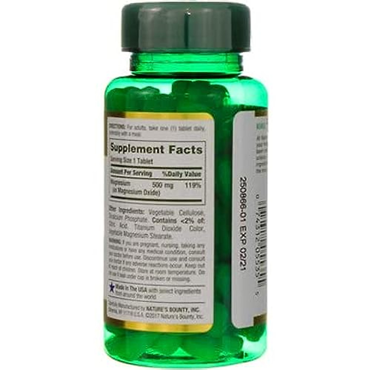 Nature's Bounty Magnesium 500 mg Tablets 100 Ea