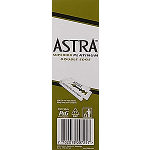 Astra Platinum Double Edge Safety Razor Blades ,100 Count (Pack of 1)
