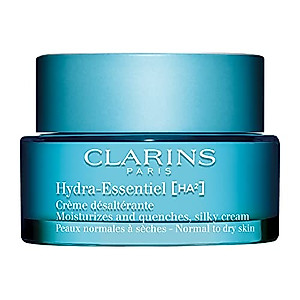 Clarins NEW Hydra-Essentiel Silky Cream|Intensely Hydrating Moisturizer|60 Seconds to Plumper Skin*|Nourishes, Comforts and Softens|Double Dose Hyaluronic Acid|Normal-Dry Skin|1.7 Ounces