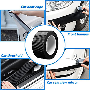 Car Door Edge Entry Guards, 5D Carbon Fiber Anti-Collision Waterproof Protector Tape, Scratch Cover Strip Sticker for Car Door Sill Rear Bumper, Automotive Exterior Accessories for Most Cars