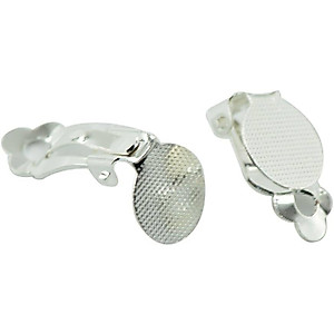 12pcs Clip On Earring Findings with Pad for Gluing 12mm Silver Brass Cost-Effective and Practical and Attractive