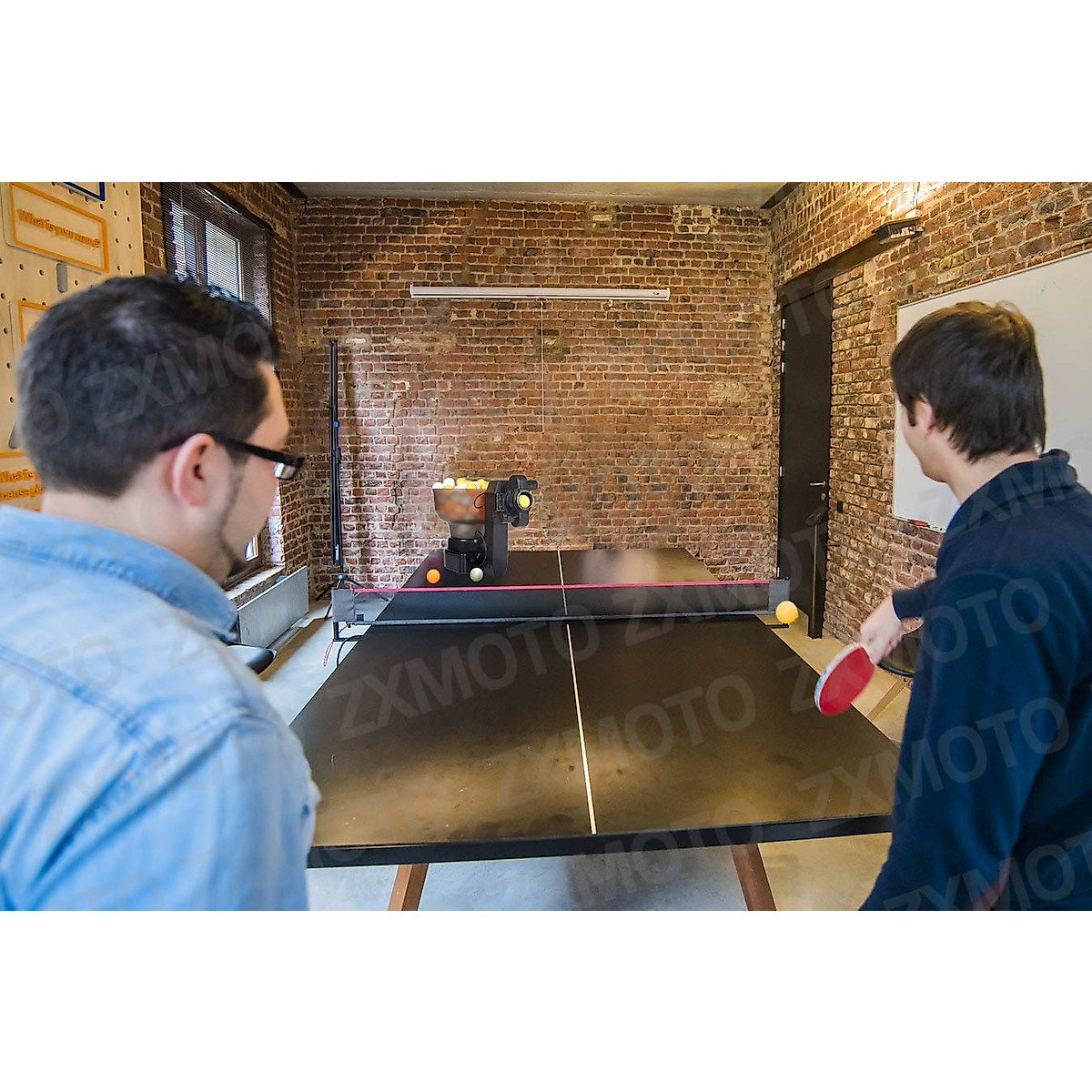 ZXMOTO Ping Pong Robot Machine with 36 Different Spin Balls Table Tennis Robot Automatic Ball Machine for Training