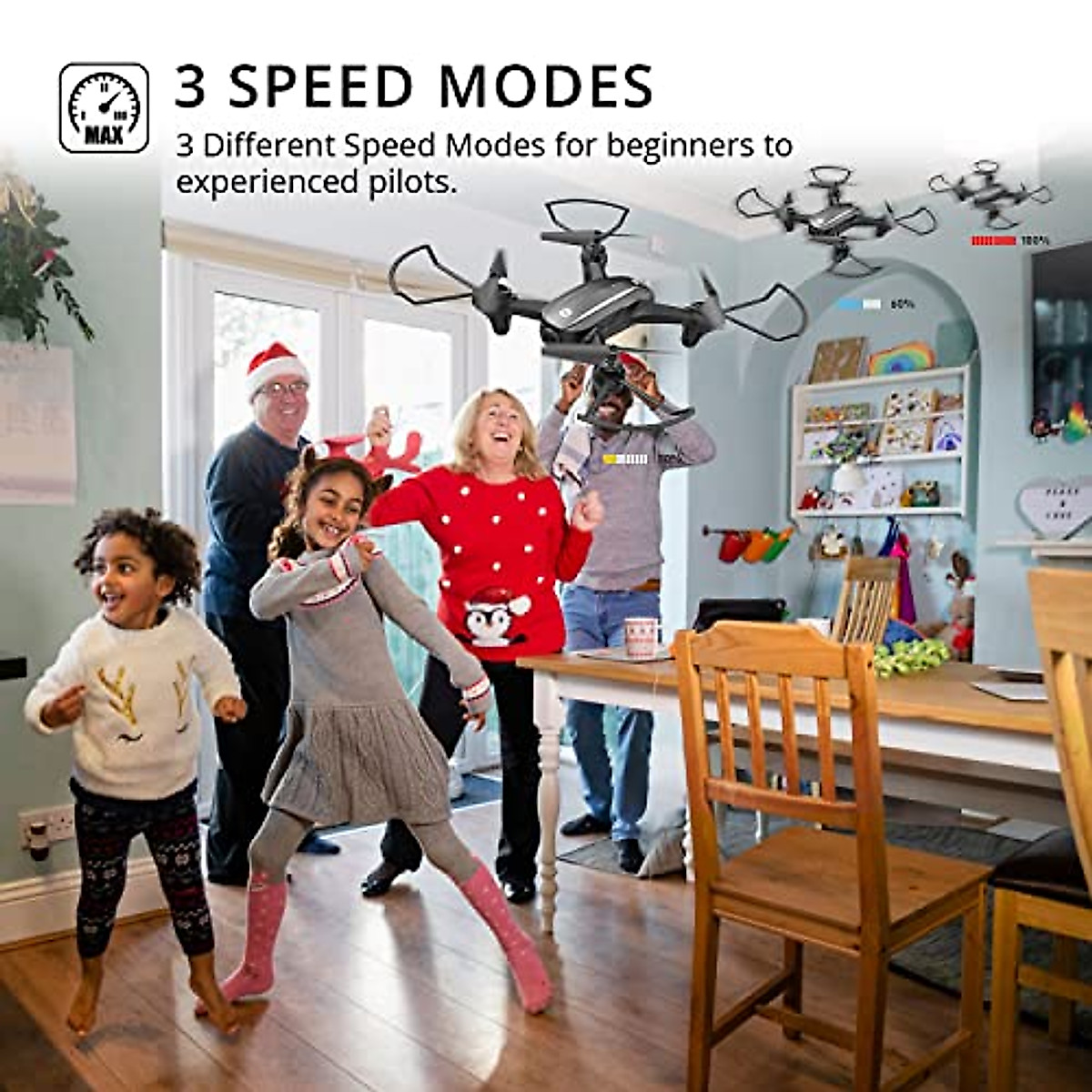 Holy Stone HS340 Mini FPV Drones with Camera for Kids 8-12 RC Quadcopter for Adults Beginners with One Key Take Off/Landing, Gravity Sensor, Headless Mode, Waypoint Fly, Throw to Go, Indoor & Outdoor