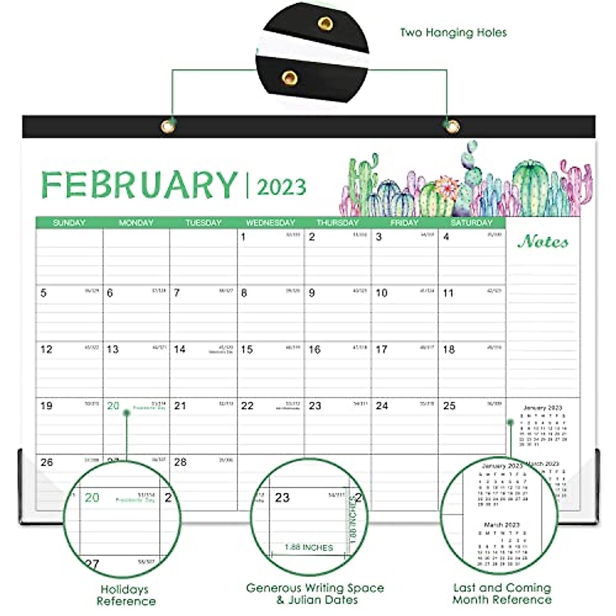 2023-2024 Desk Calendar - Jan 2023 - Jun 2024, 18 Months Large Monthly Desk Calendar, 17" x 12", Desk Pad, Large Ruled Blocks, to-do List & Notes, Best Desk/Wall Calendar for Planning or Organizing