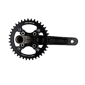 MSRECK Bike Crank Arm Set Mountain Bike Crank Arm Set 170mm 104 BCD with Bottom Bracket Kit, Single Chainring for MTB BMX Road Bicyle, Compatible with Shimano, FSA, Gaint (Black, 32T)
