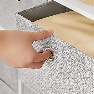 SONGMICS Storage Chest Dresser 5 Fabric Drawers Closet Apartment Dorm Nursery, 33.5 x 11.8 x 27.6 Inches, Light Gray
