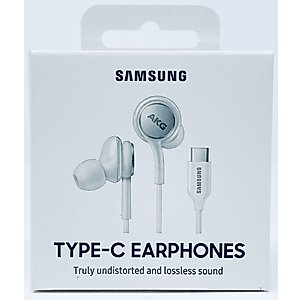 Samsung AKG Stereo Earbud Headphones with USB-C Connector - White (Renewed)