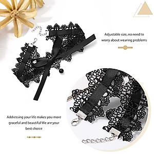 JEAIRTS Black Lace Choker Necklace Velvet Bow-knot Necklaces Halloween Costume Necklace Jewelry Accessories for Women