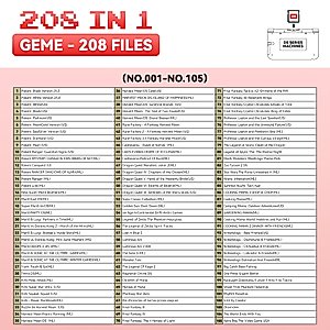 【2024 Newest】208 in 1 Super Combo Game Cartridge, Retro Game Pack Card Compilation with 208 Games