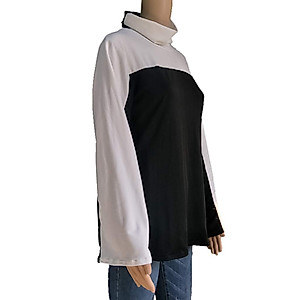 Women's Pullover Hoodie Funnel Neck Long Sleeve Hooded Sweatshirt Colorblock Patchwork Drawstring Top Blouse