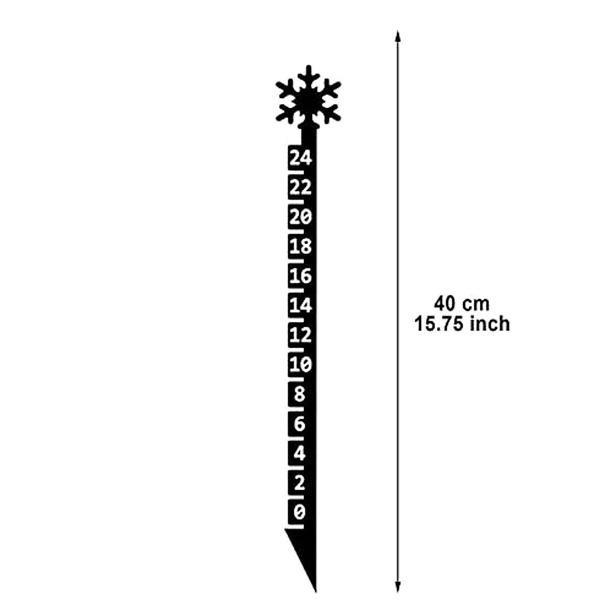 Table Saw Guide Track Insert Gift 24cm Snowflake Snow Measuring Instrument Snowmobile Snow Measuring Instrument Metal Snow Measuring Ruler Outdoor Garden Ornament Finger Power Level (Black, One Size)