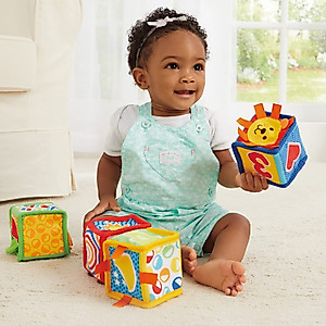 Kidoozie Discovery Soft Blocks for Infants and Toddlers Ages 3-18 Months - Textures, Shapes and Sounds to Engage The Senses