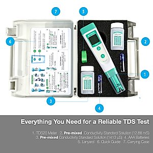 Apera Instruments AI213 Value Series TDS20 Waterproof TDS Pocket Tester kit, Accuracy: ±1% F.S, 2-Point Auto. Calibration