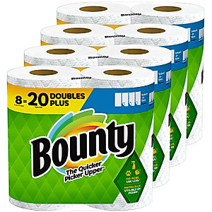 Bounty Select-A-Size Paper Towels, White, 8 Double Plus Rolls = 20 Regular Rolls (Packaging May Vary)