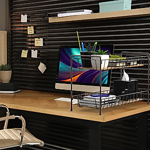 Simple Houseware Countertop Spice Rack 2-Tier Kitchen Spice Organizer Storage Shelves, Bronze