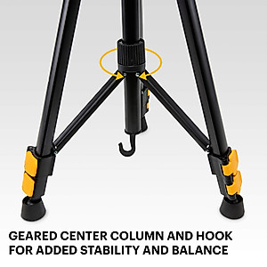 KODAK PhotoGear 62" Lightweight Tripod | Compact 3-Section Flip-Lock Aluminum Tripod Adjusts 22”-62”, QuickRelease Plate, Smartphone Adapter & 1/4” to 3/8” Screw, Bubble Level, Carry Case, E-Guide