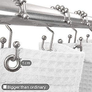 Barossa Design Cotton Blend Shower Curtain Honeycomb Waffle Weave, Soft & Hotel Spa, Washable, White, 72 x 72 inch