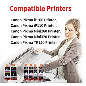 Compatible PGI-35 CLI-36 Ink Cartridge Replacement for Canon 35 36 Ink Work with Canon Pixma iP110 iP100 TR150 Printers (4BK, 2X Color)
