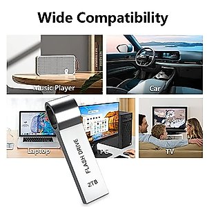 2TB USB Flash Drive, High Speed USB Thumb Drive, Portable Large Data Storage USB Flash Memory Stick, Waterproof 2000GB Jump Drive Pen Drive Storage with Keychain