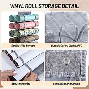 CareforYou Vinyl Roll Holder, Vinyl Storage Organizer with 48 Roll Compartments for Large Vinyl Rolls,Door/Closet Hanging/Wall Mounting Vinyl Holder,Space Saving Organization for Craft Room