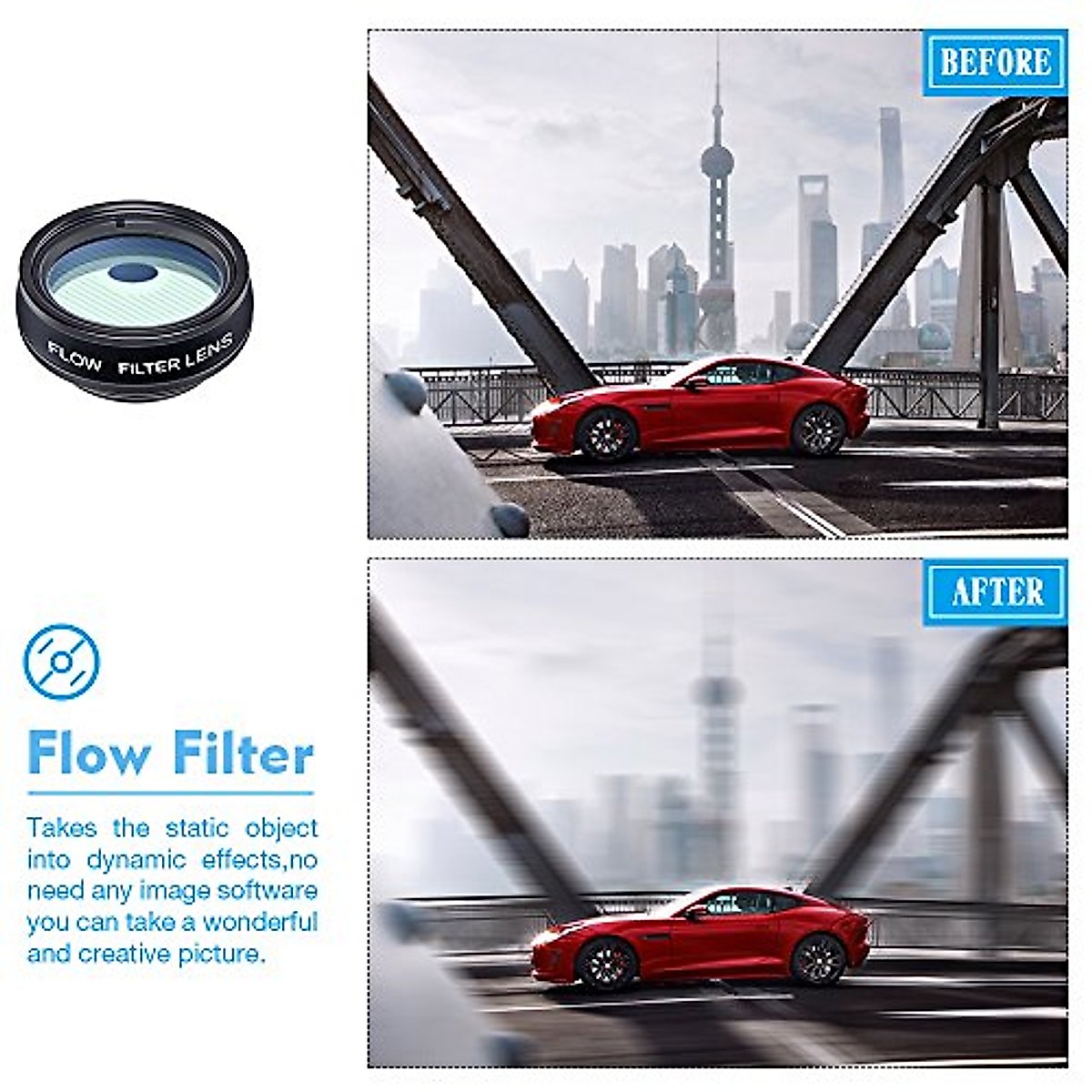 Apexel 10 in 1 Phone Camera Lens Kit Wide Angle/Macro/Fisheye/Telephoto/CPL/Flow/Radial/Star Filter/Kaleidoscope Lens for iPhone and Most Phone