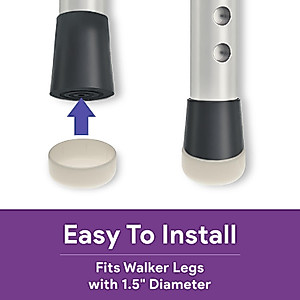 Walker Glide Caps, 2 Pairs - Walker Slides Glides for Easy and Quiet Gliding - Premium Walker Accessories for Seniors