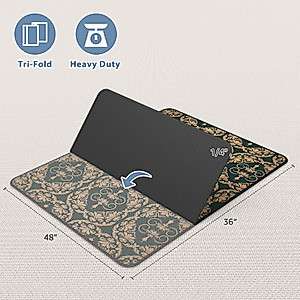 Mapuon Heavy Duty Desk Chair Mat for Carpet & Hardwood Floors, 48" x 36" Exquisite Jacquard Floor Mat Office Chair Mat for Carpeted Floors and Hardwood Floor for Home Office