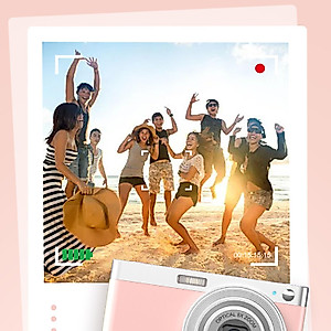 Digital Camera, 4K Kids Camera Video Camera with 32GB Card FHD 1080P 50MP Vlogging Camera 16X Zoom Compact Portable Mini Rechargeable Camera for Students Teens Adults Girls Boys