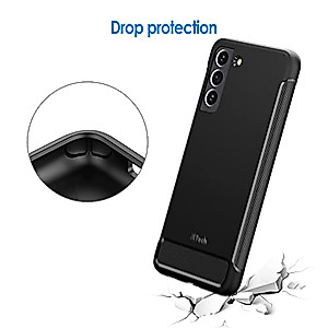 JETech Slim Fit Case Compatible with Samsung Galaxy S21 FE 5G 6.4-Inch, Thin Phone Cover with Shock-Absorption and Carbon Fiber Design (Black)
