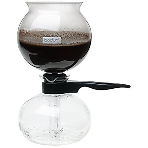 Bodum 34 oz Pebo Vacuum Coffee Maker, High Heat Borosilicate Glass, Black