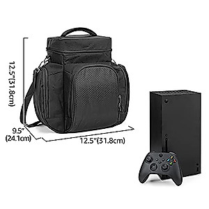 Trunab Console Carrying Case Compatible with Xbox Series X, Travel Bag with Multiple Storage Pockets for Xbox Controllers, Games, Cables, Portable Hard Disk and Other Accessories (Patent Pending)
