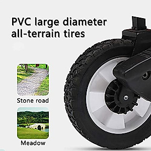 Collapsible Folding Wagon, Collapsible Utility Wagon, Outdoor Folding Cart Heavy Duty with All Terrain Wheels, Garden Cart with Safety Buckle and Side