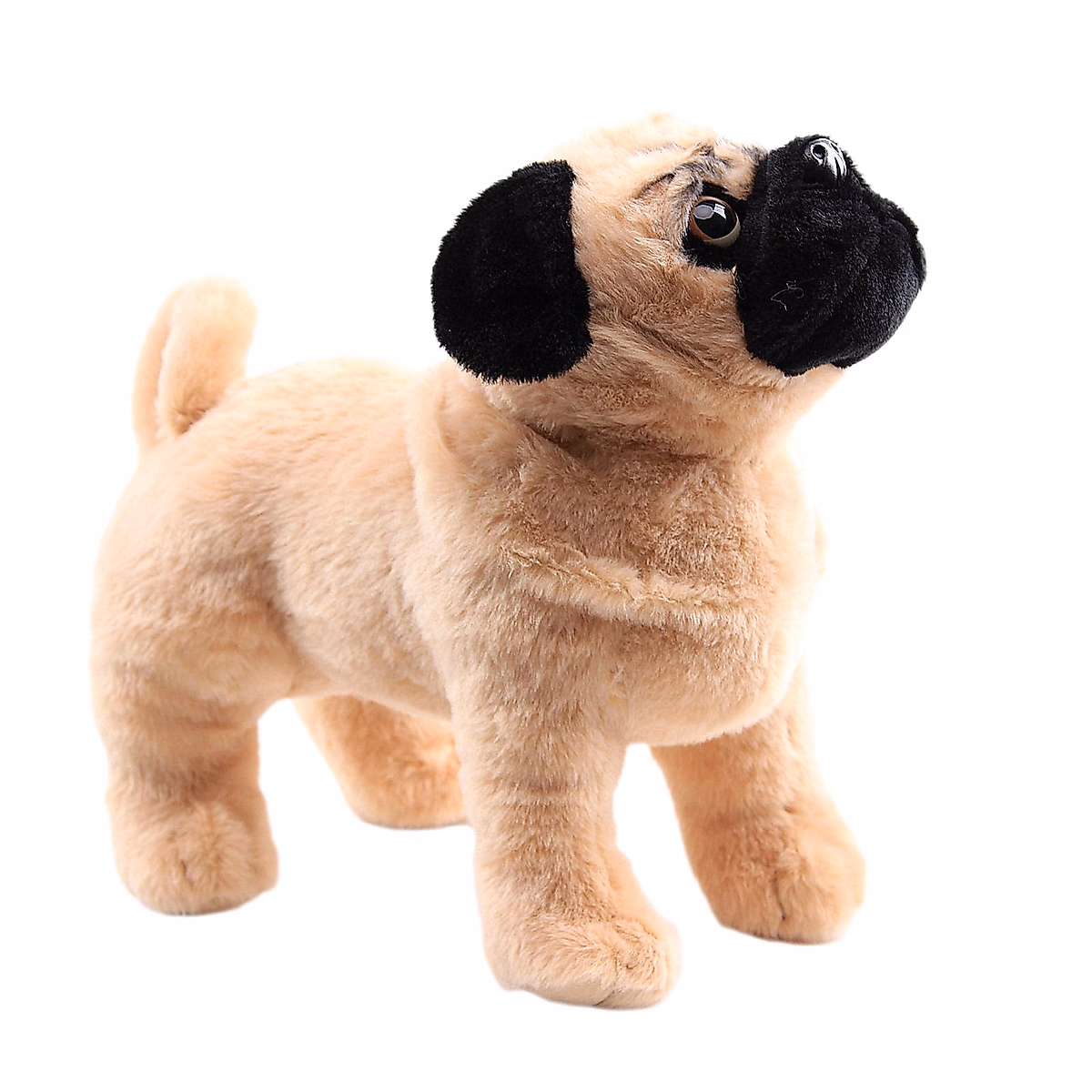 WinAdiGoo Cute Furry Realistic Pug Plush Doll Soft Stuffed Animal Toy 13 inch Cuddle Dog