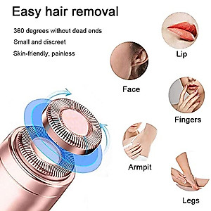Dealswin Facial Hair Remover Replacement Heads：Compatible with Gen 1 Finishing Touch Flawless Facial Hair Removal Tool Women, As Seen On TV 18K Gold-Plated Rose Gold 4 Count, Generation 1 Single Halo