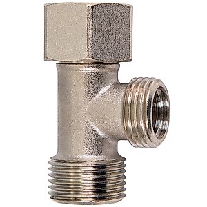 Bidet T Adapter - T Valve Adapter for Bidet, Made of Brass Coated Nickel(Thread Size 7/8″ x 7/8″ x 1/2″), 3 Way Adapter or Tee Connector