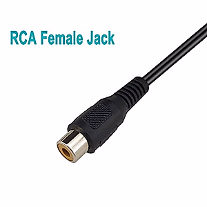 SIOCEN (3 Pack) Replacement RCA Female Jack Plug Connector Adapter to Bare Wire Open End Audio Video RCA Cable for Repair