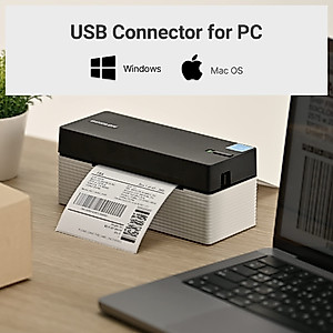 BIXOLON SOHO Series Slim Shipping Label Printer - Thermal Printer for Shipping Labels - Compatible with Shopify, Ebay, UPS, USPS, FedEx, Amazon & Etsy - 4x6 Desktop Label Printers - 6 IPS (XF3-40)