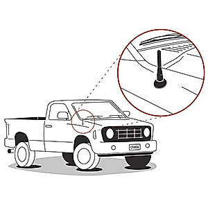 CravenSpeed Stubby Antenna Compatible with Ford F-250 2009-2023 | 3.2 Inches | Short Antenna Replacement | Made in The USA