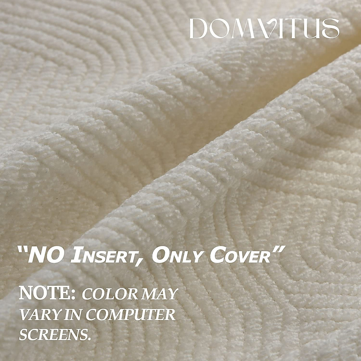 DOMVITUS Decorative Pillow Cover, 2pcs 18x18 Milk White Boucle, Plain Velvet Back, Set of 2 Throw Pillow Covers for Couch, Bed, Sofa, Living Room, Soft Accent Pillows