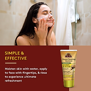 OKAY Oil Control Facial Scrub Exfoliator - Exfoliating Face Wash, Face Scrub for Women and Men, Moisturizing and Brightening, Leaves Skin Smooth and Clean, Paraben Free - Lemon, 6 Oz (Pack of 1)