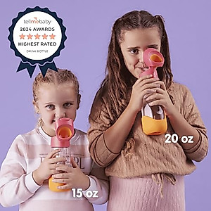 b.box 15oz Tritan Drink Bottle: Modern Water Bottle with Flip Straw for Toddlers & Kids. Spill Proof, Leak Proof, BPA Free. Great for School/Daycare or Next Step after Sippy Cups (Ocean Breeze)