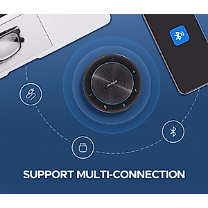 Enther&MAXHUB Bluetooth Speakerphone,USB Conference Speaker with 6 Microphones, Enhanced 360° Voice Pickup and Noise Reduction,16 Ft Pickup Distance,Home Office