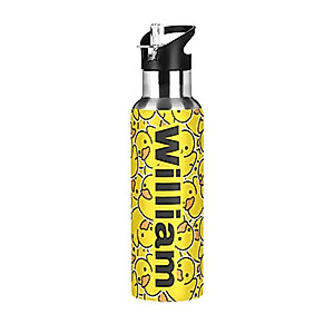 Rubber Duck Custom Insulated Water Bottle with Straw Lid Stainless Steel Personalized Vacuum Bottles with Handle for Hiking Camping 20 oz BAP-Free