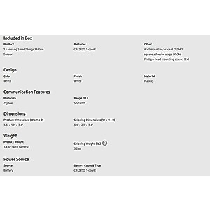 Samsung Electronics F-IRM-US-2 SmartThings Motion Sensor