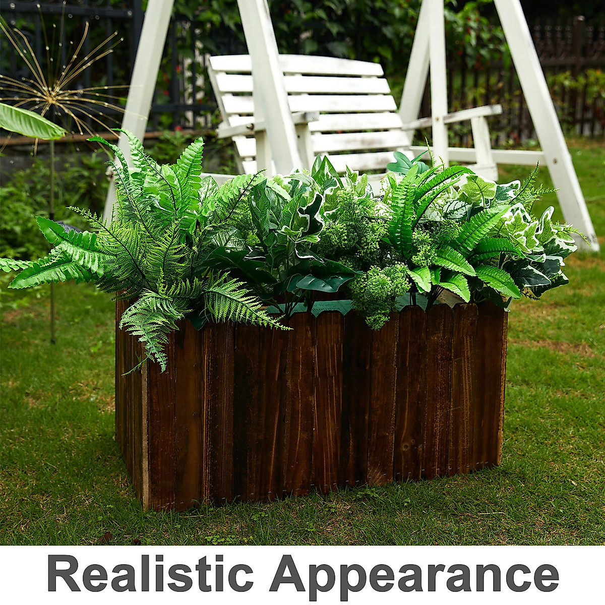 PARTY JOY 14 Bunches Fake Plants Outdoor, Fake Bushes UV Resistant Artificial Flowers Greenery Shrubs Faux Greenery for Outdoor Garden Patio Front Porch Yard Decor