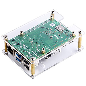 GeeekPi Acrylic Case for Raspberry Pi 4 Model B & Raspberry pi 3 Model B+, Pi Case with Cooling Fan and 7PCS Heatsinks for Raspberry Pi 4 Model B/Pi 3B+/ Pi 3B/ 2B (Clear)