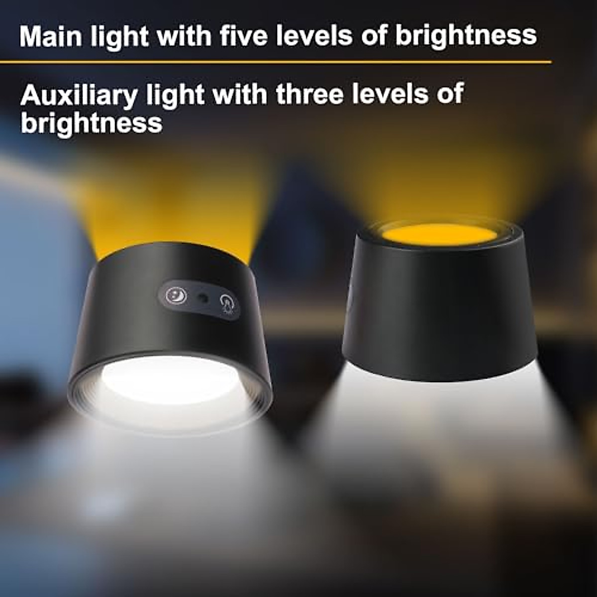 M-Xeotei Wall Lights, Battery Operated Wall Sconce, 3 Color Temperatures and Brightness Dimmable, Touch and Remote Control, Peel and Stick Sconce Lights (2PCS)