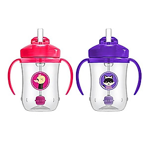 Dr. Brown's Baby's First Straw Cup Sippy Cup with Straw - Pink/Purple - 9oz - 2pk - 6m+