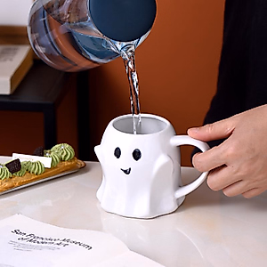 Yopcuvi Ghost Mug, Ceramic Ghost Coffee Mug, Halloween Ghostface Mug, 14 Fl Oz